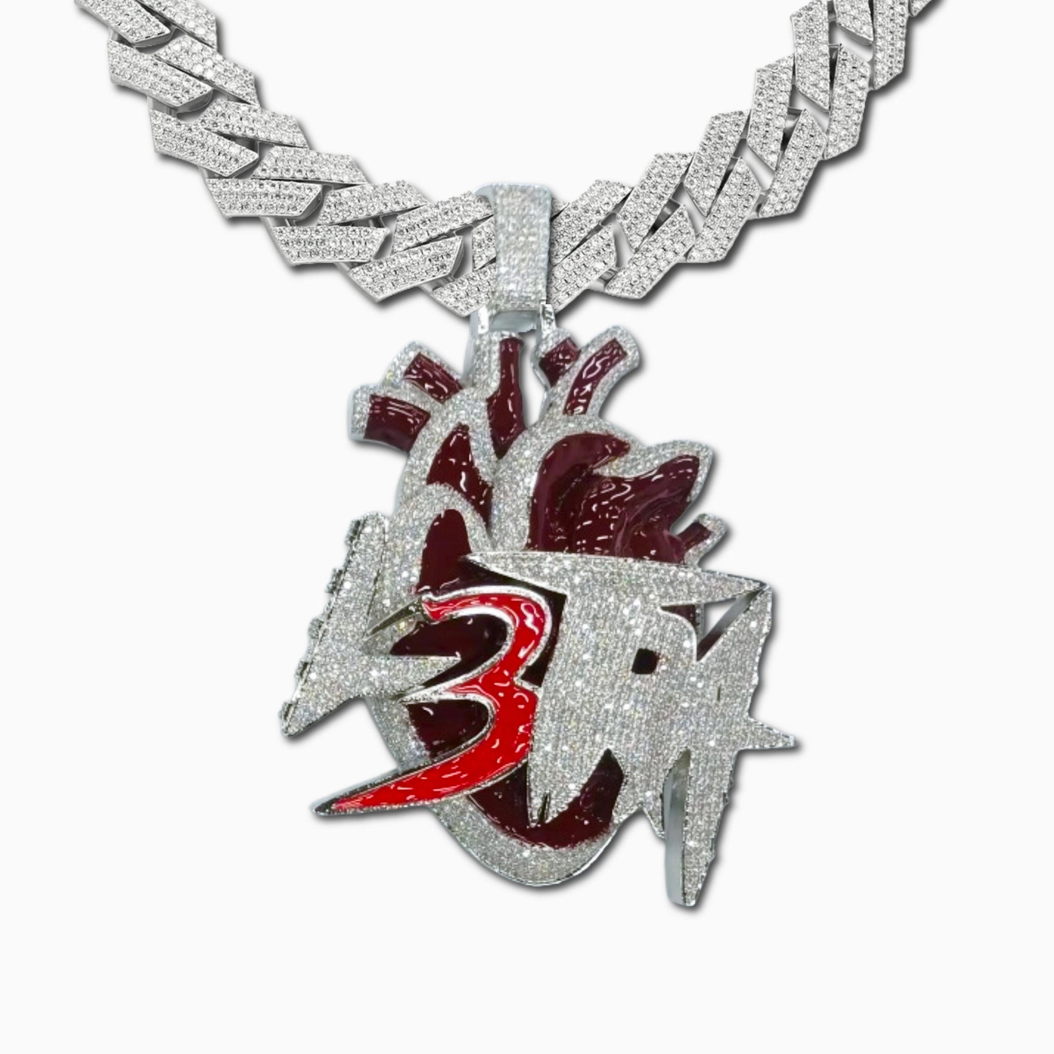 Colgante L3tra Grande Oro Blanco