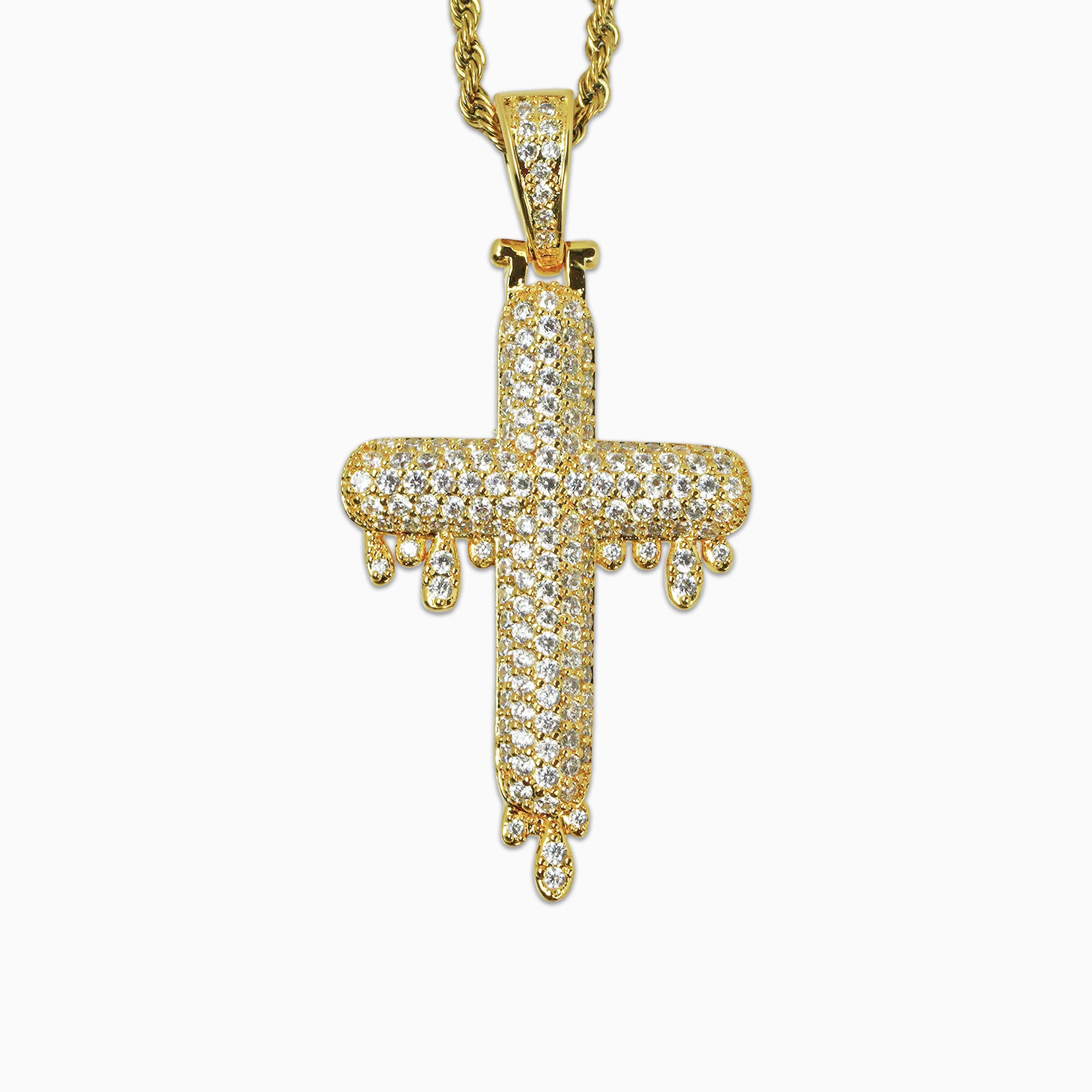 Colgante Cruz Drip Oro 18K
