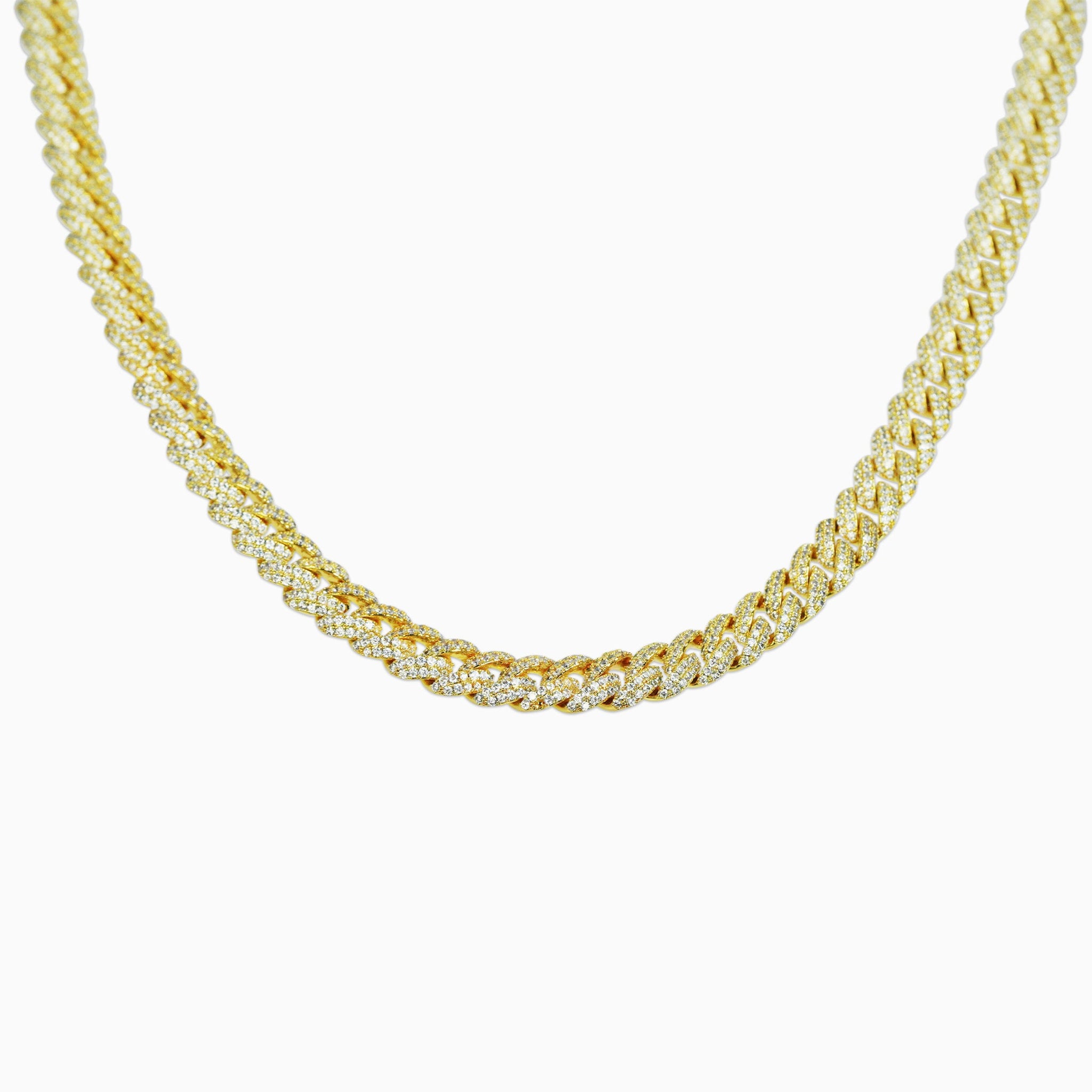 Cadena Cubana Ice 10Mm Oro 18K