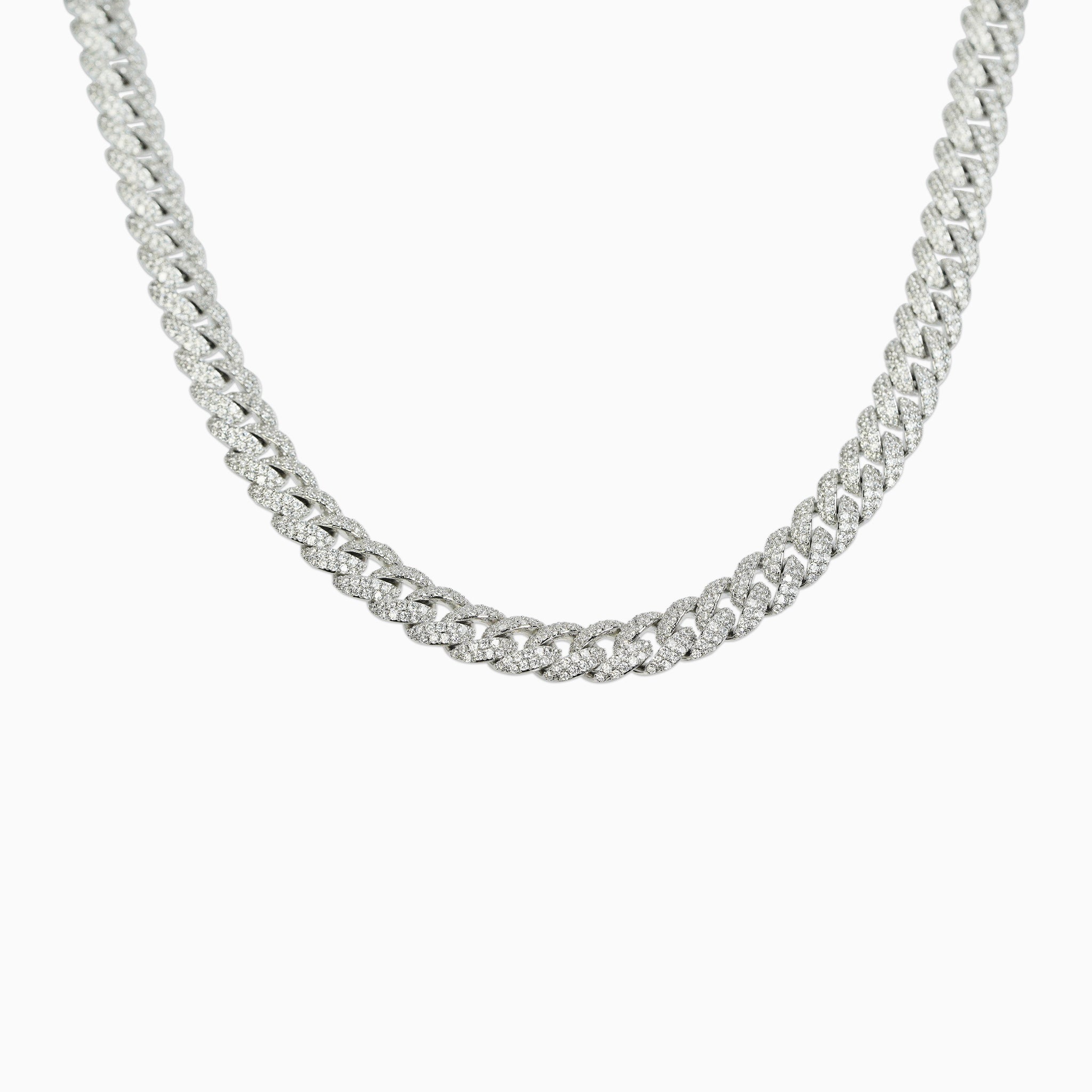 Cadena Cubana Ice 10Mm Oro Blanco